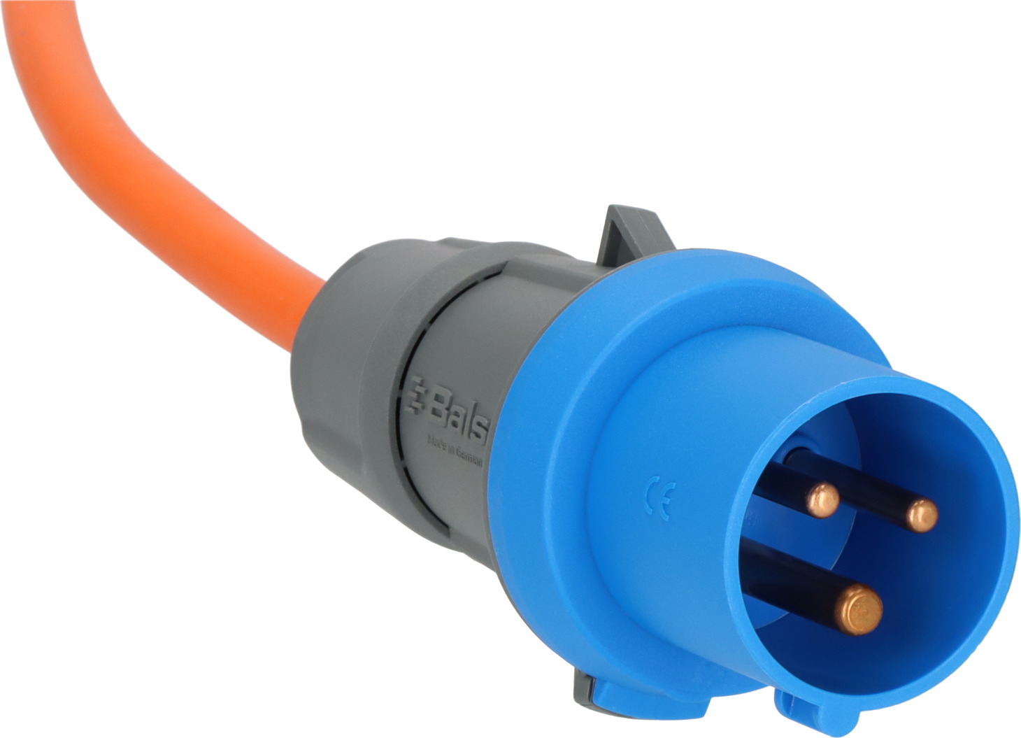 CEE Extension Cable IP44 For Camping/Maritim 1.5m orange H07RN-F 3G2.5 CEE plug, angle coupling ...